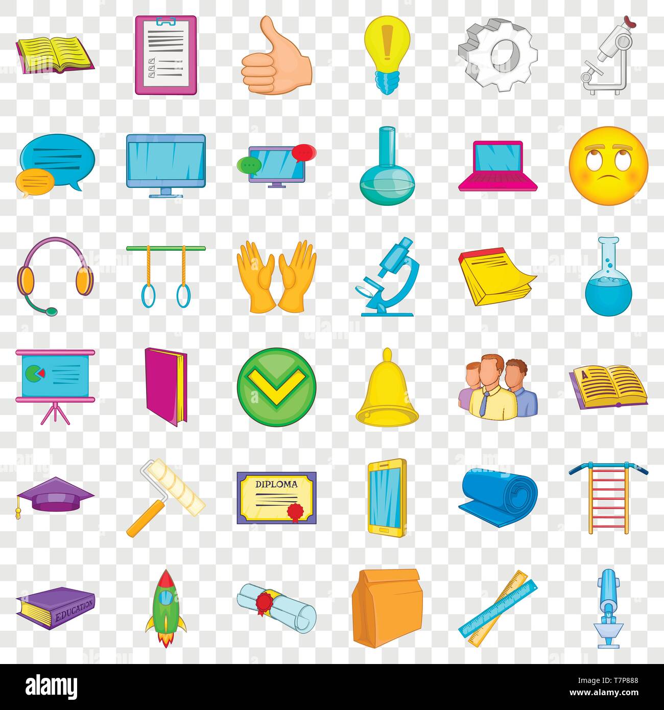 Computer learning icons set, cartoon style Stock Vector Image & Art - Alamy