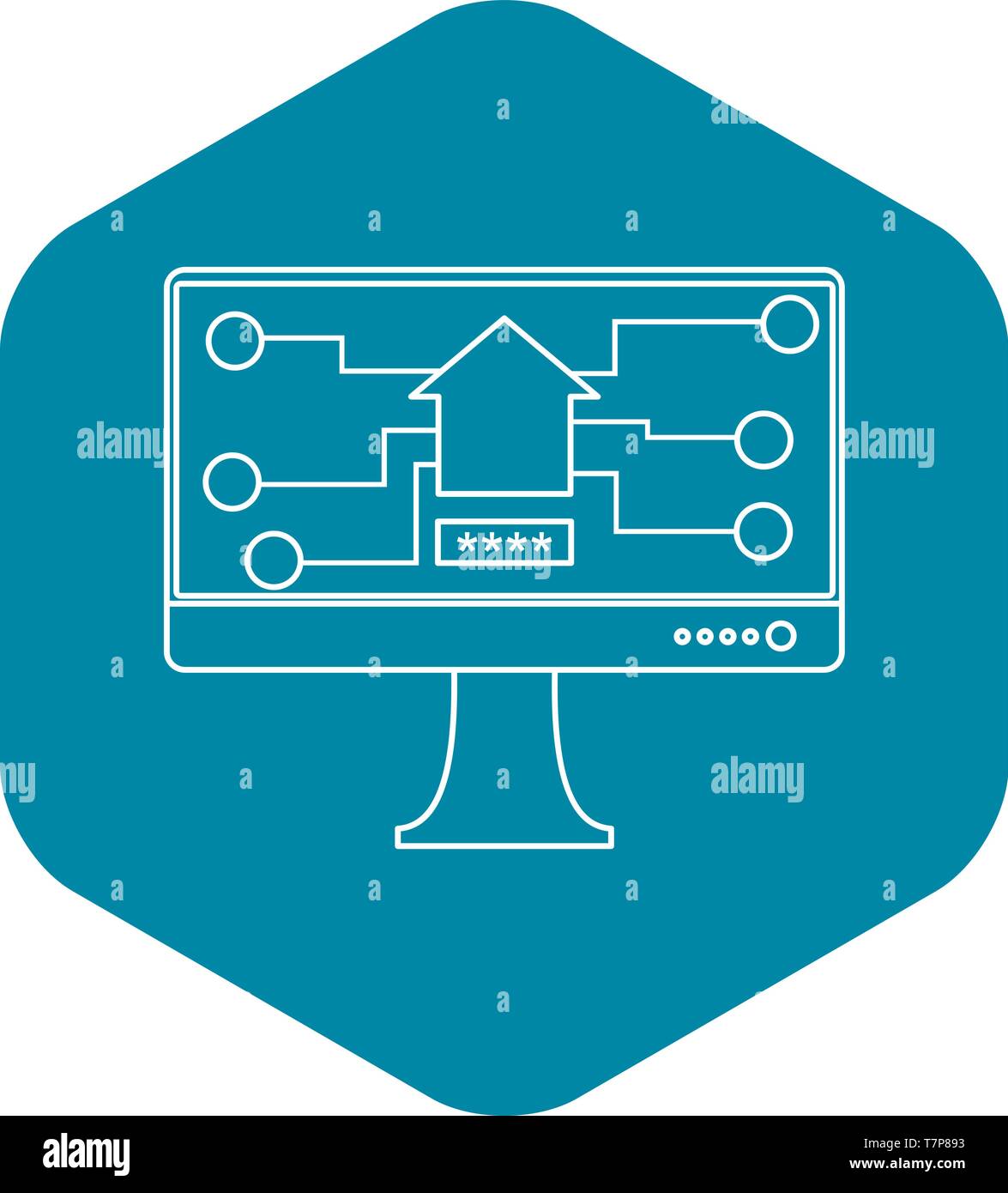 Monitor chip icon, outline style Stock Vector Image & Art - Alamy