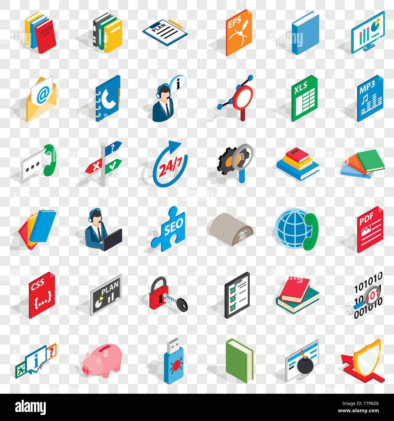 Computer learning icons set, isometric style Stock Vector Image & Art ...