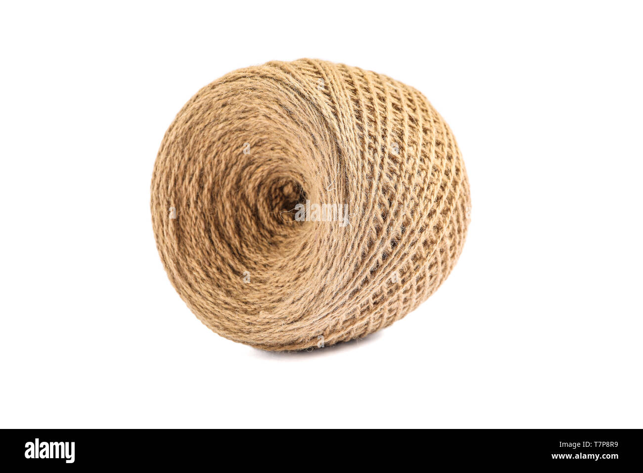 Spool of hemp rope isolated on white background Stock Photo - Alamy