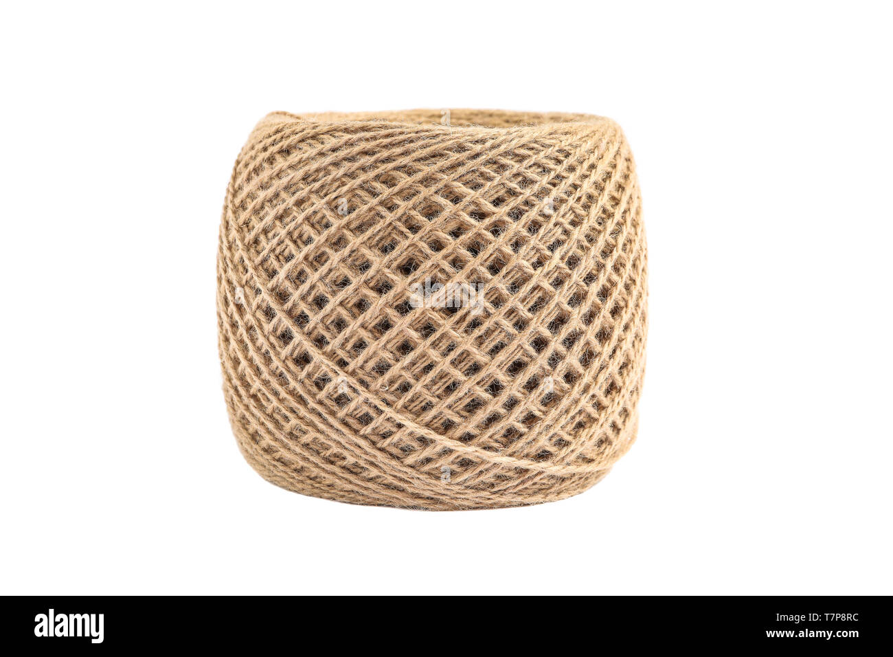 Spool of hemp rope isolated on white background Stock Photo - Alamy