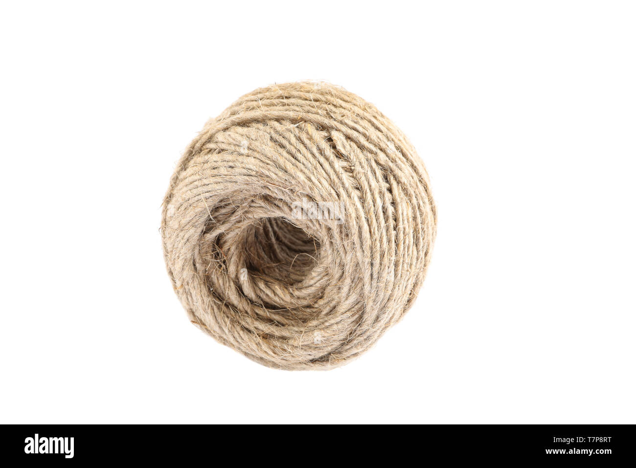 Spool of hemp rope isolated on white background Stock Photo - Alamy