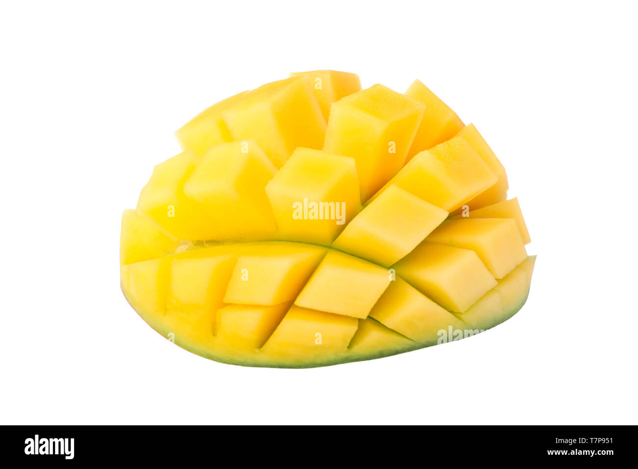 Cut ripe mango isolated on white background, closeup Stock Photo - Alamy