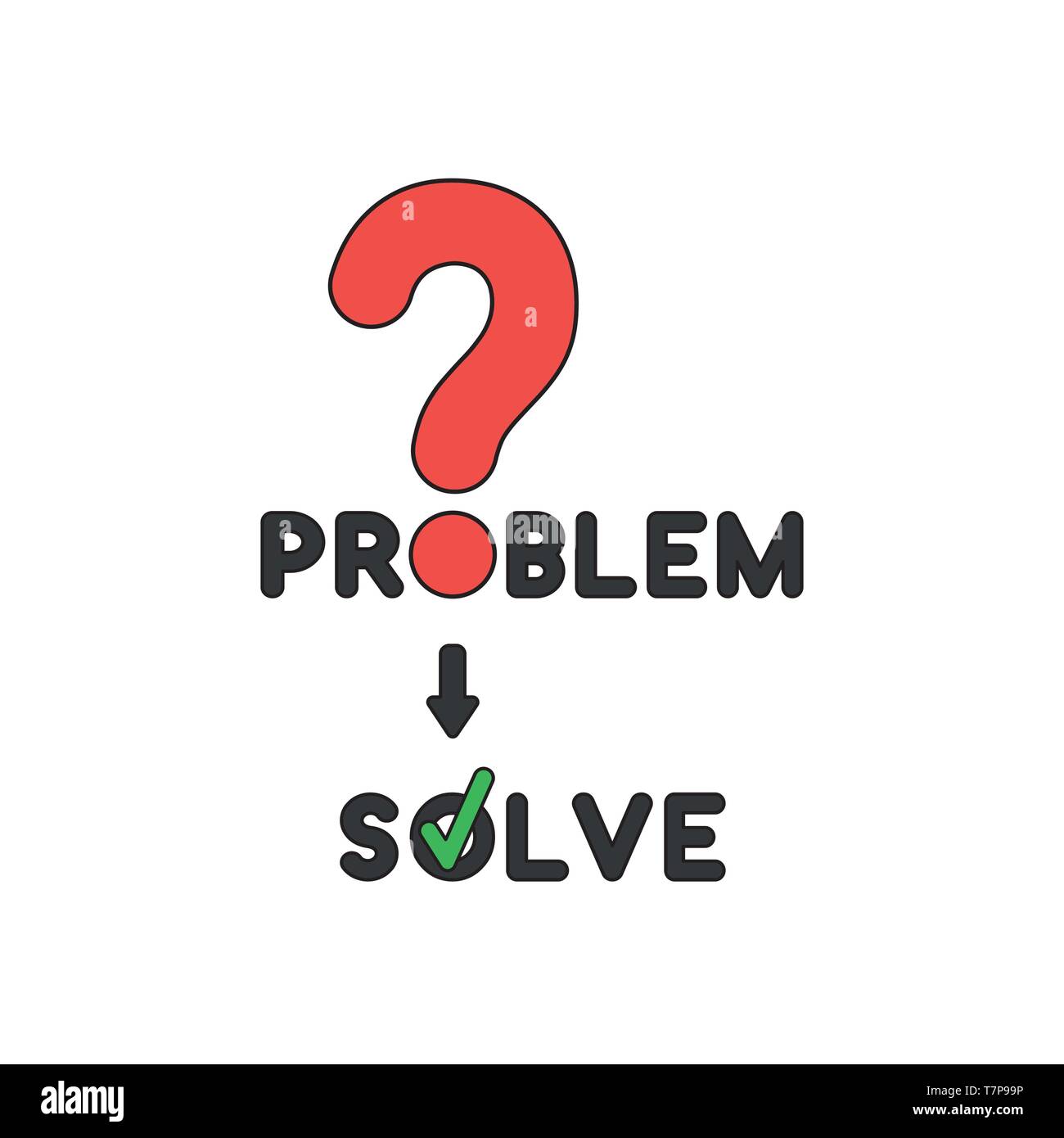 Vector icon concept of problem word with red question mark and solve ... Vector icon concept of problem word with red question mark and solve ...