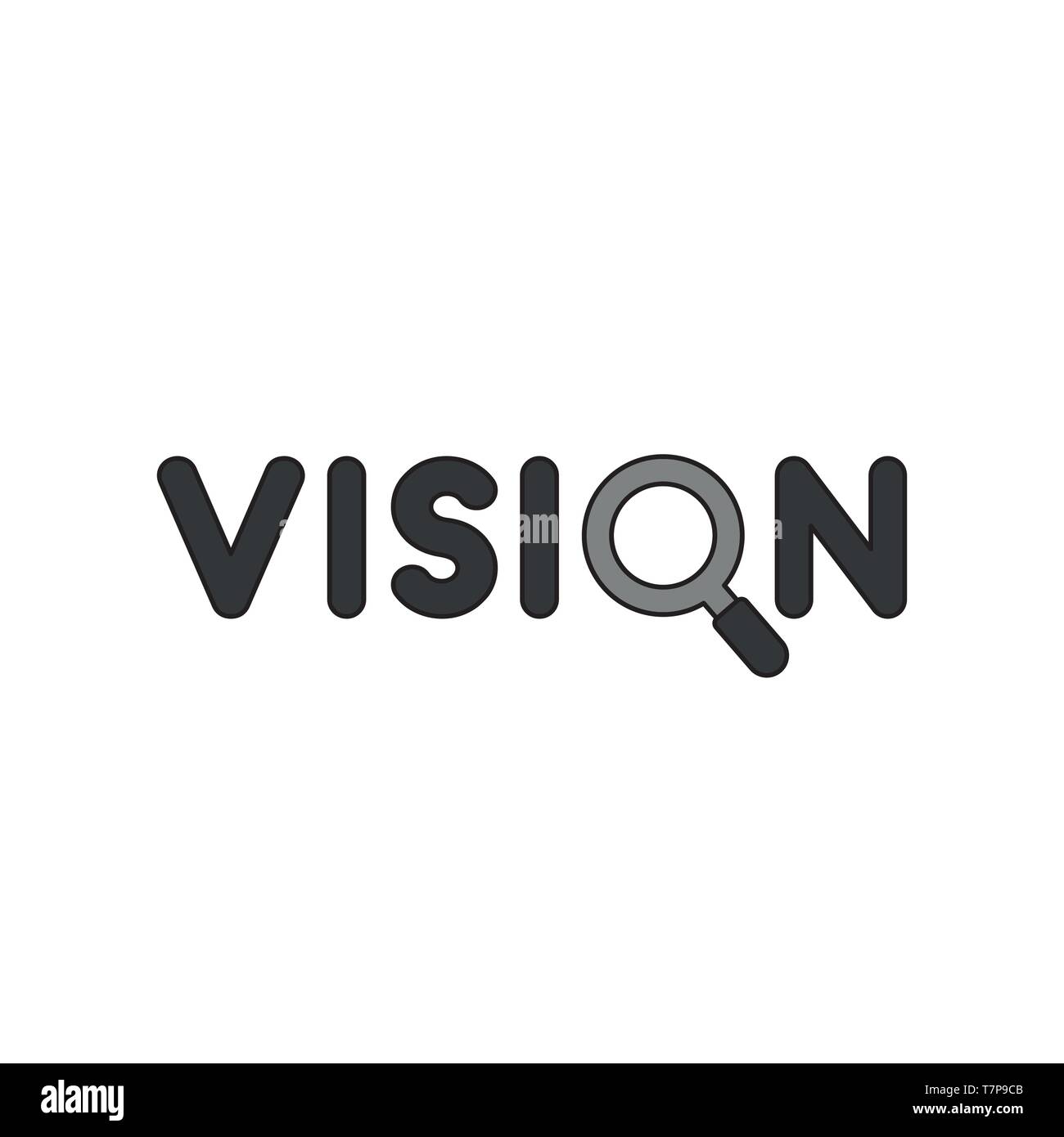 Vector icon concept of black vision word with magnifying glass Stock ...