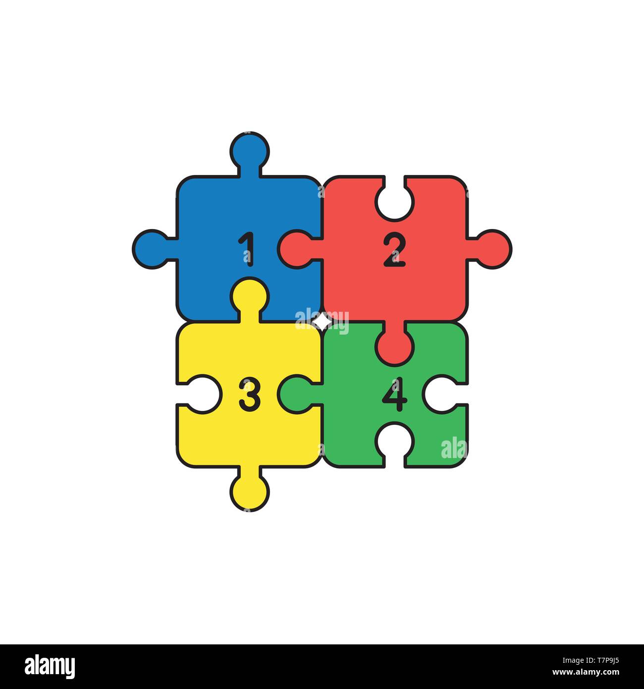 Four pieces puzzle connected together hi-res stock photography and ...