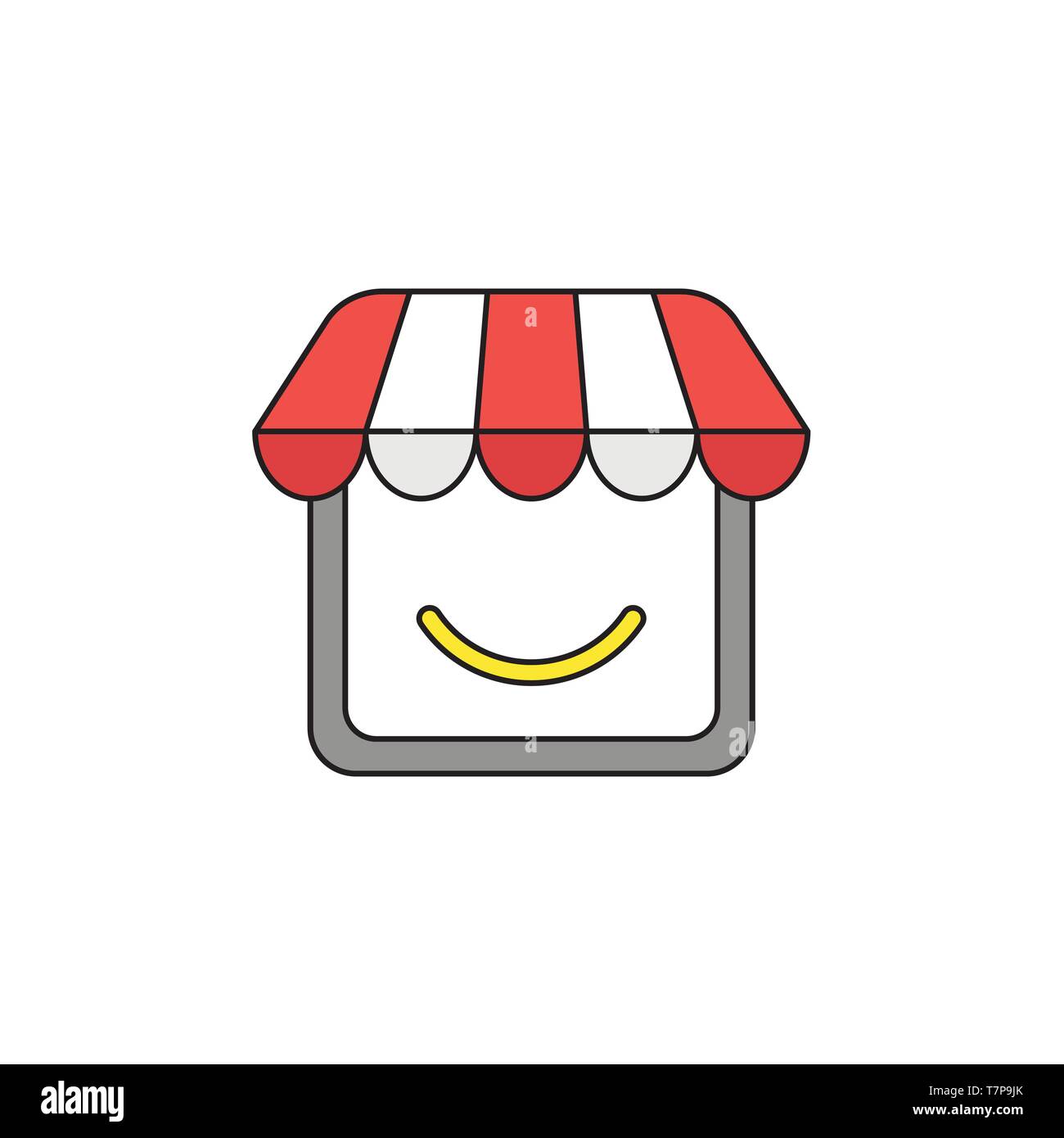 Vector icon concept of shop store with smiling mouth Stock Vector Image ...