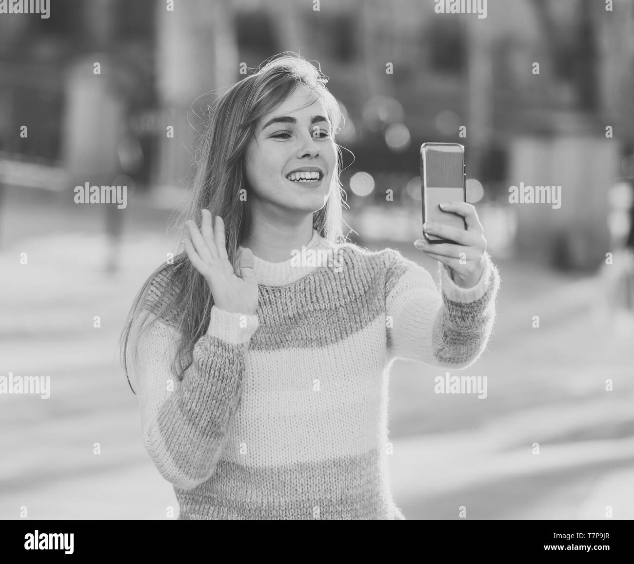 Mobile communications generation Black and White Stock Photos & Images ...