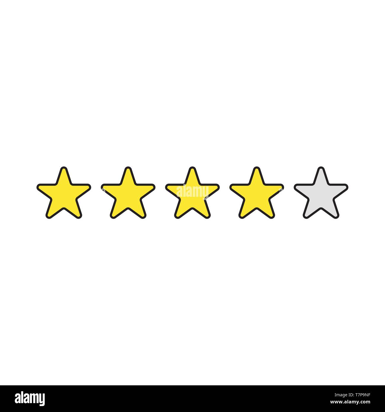 Vector icon concept of giving four yellow stars Stock Vector Image ...