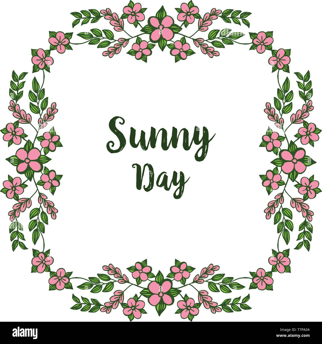 Vector illustration various shape flower frame for banner sunny day ...