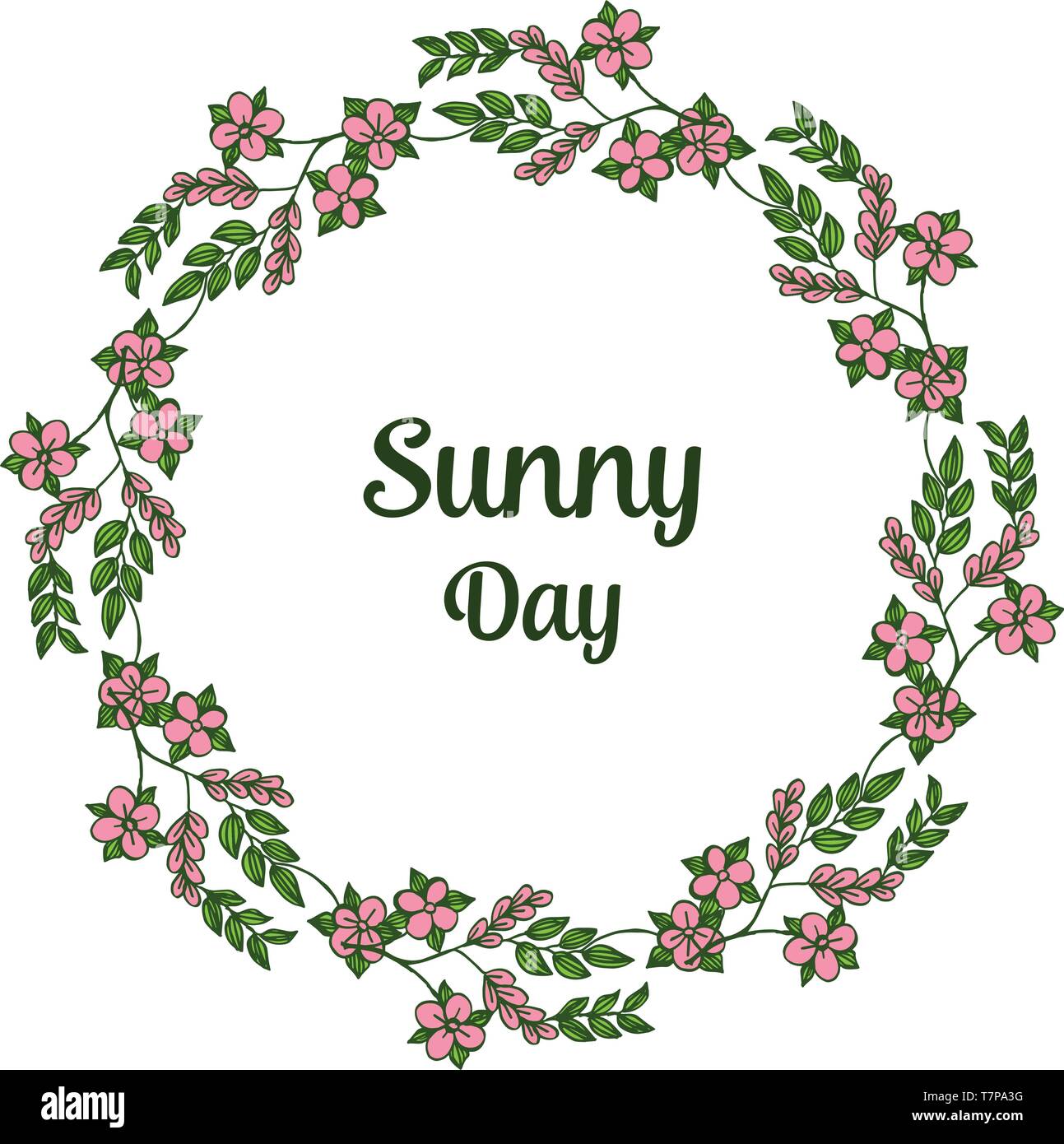 Vector illustration various shape flower frame for banner sunny day ...