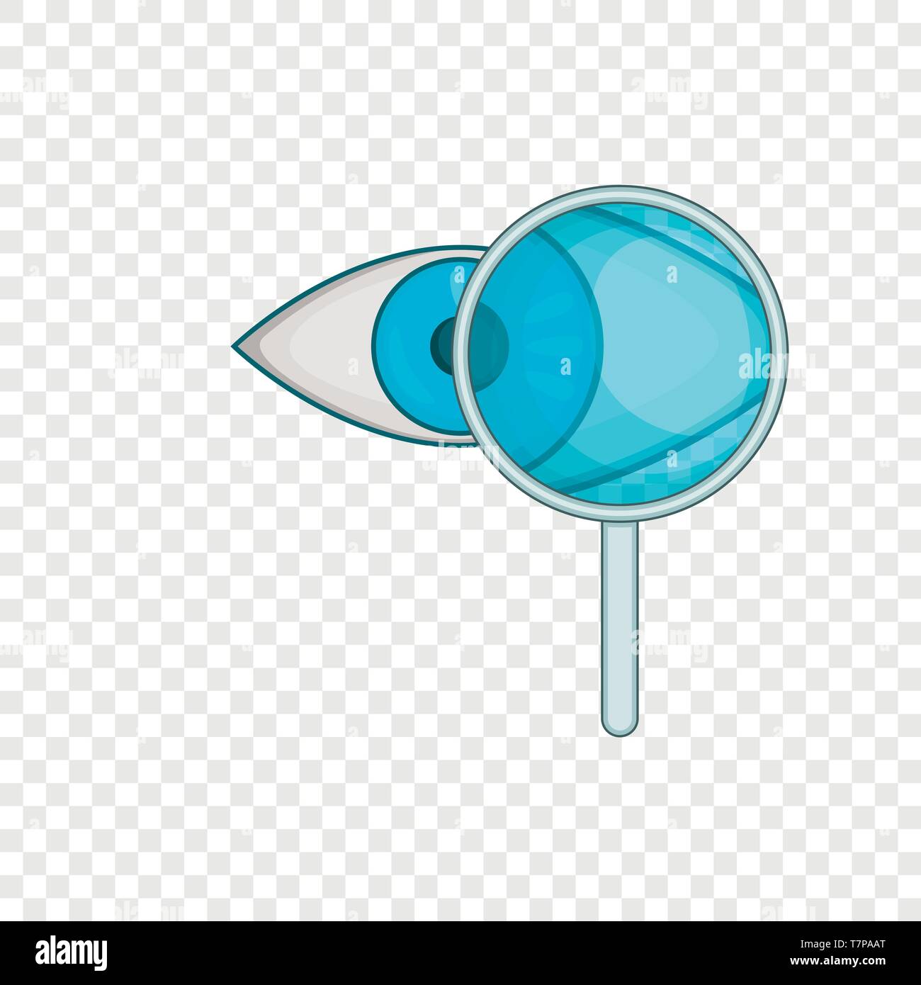 Eye exam and magnifying glass icon, cartoon style Stock Vector Image ...
