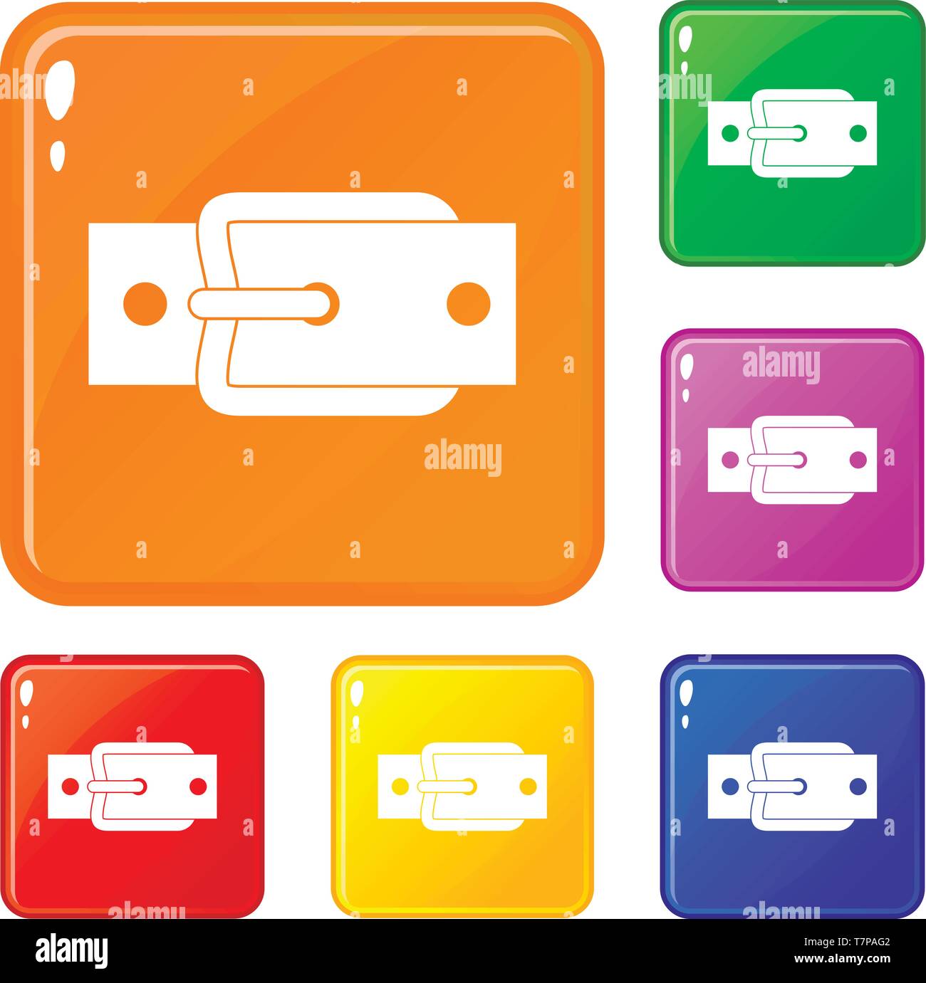 Metal belt buckle icons set vector color Stock Vector Image & Art - Alamy