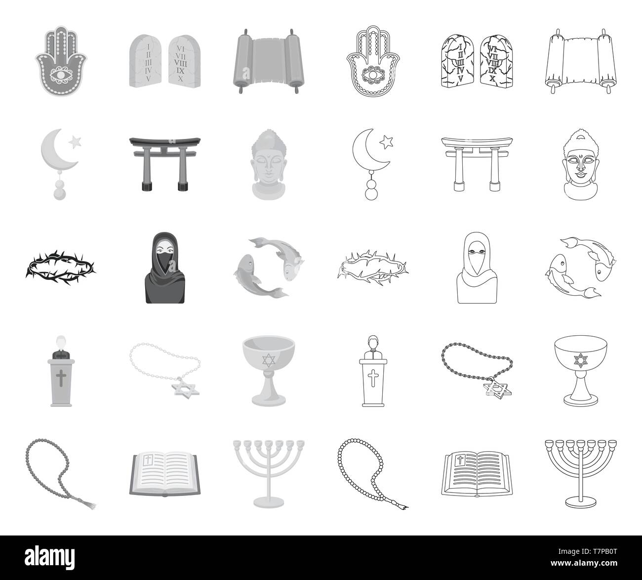 The ten commandments art Stock Vector Images - Alamy