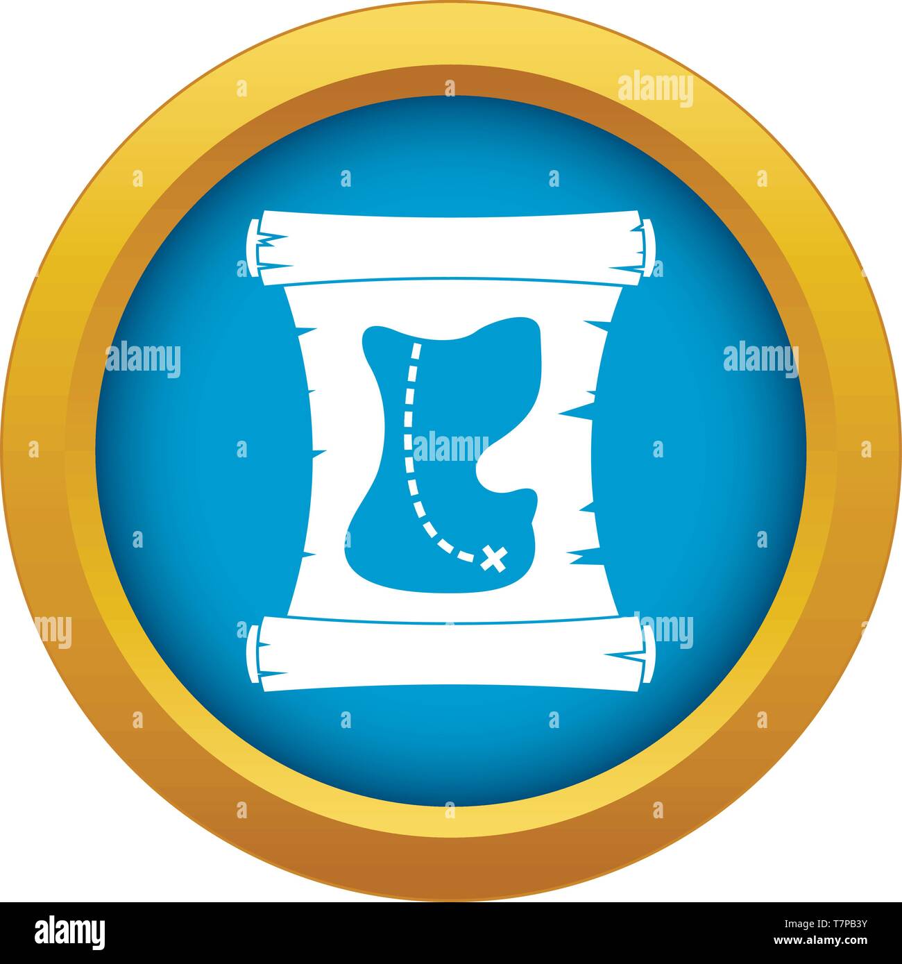 Treasure map icon blue vector isolated Stock Vector Image & Art - Alamy
