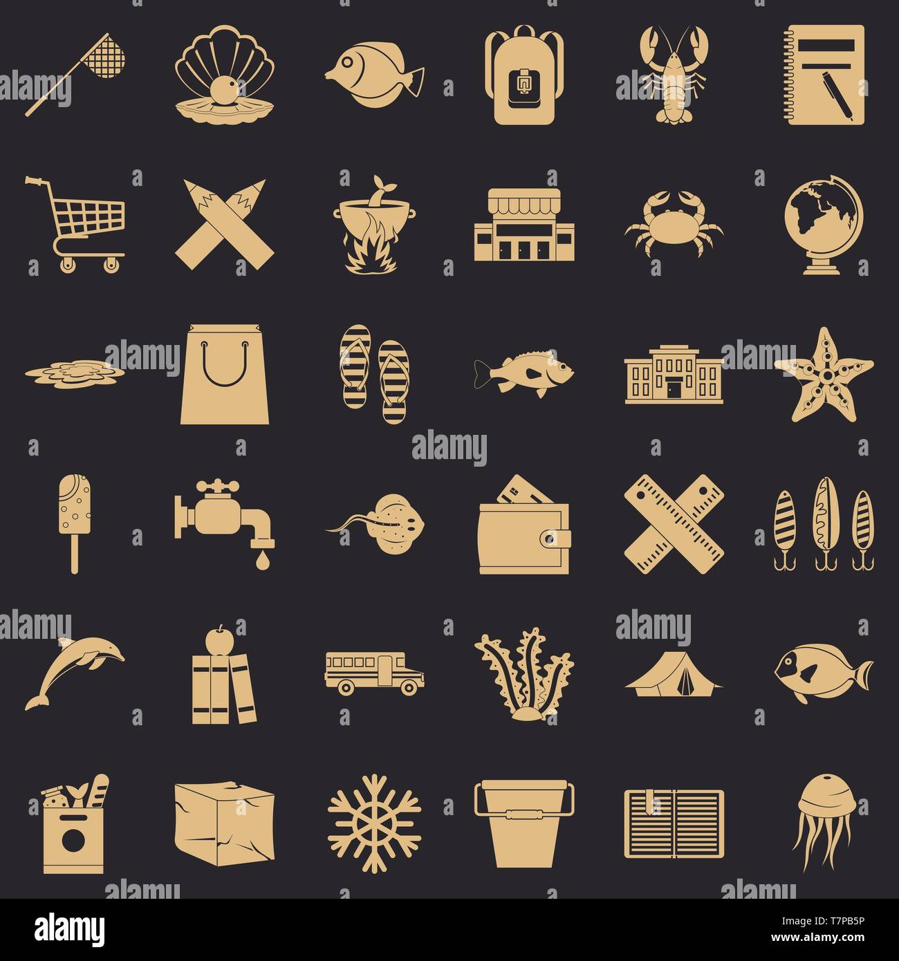 Basket icons set, simle style Stock Vector Image & Art - Alamy