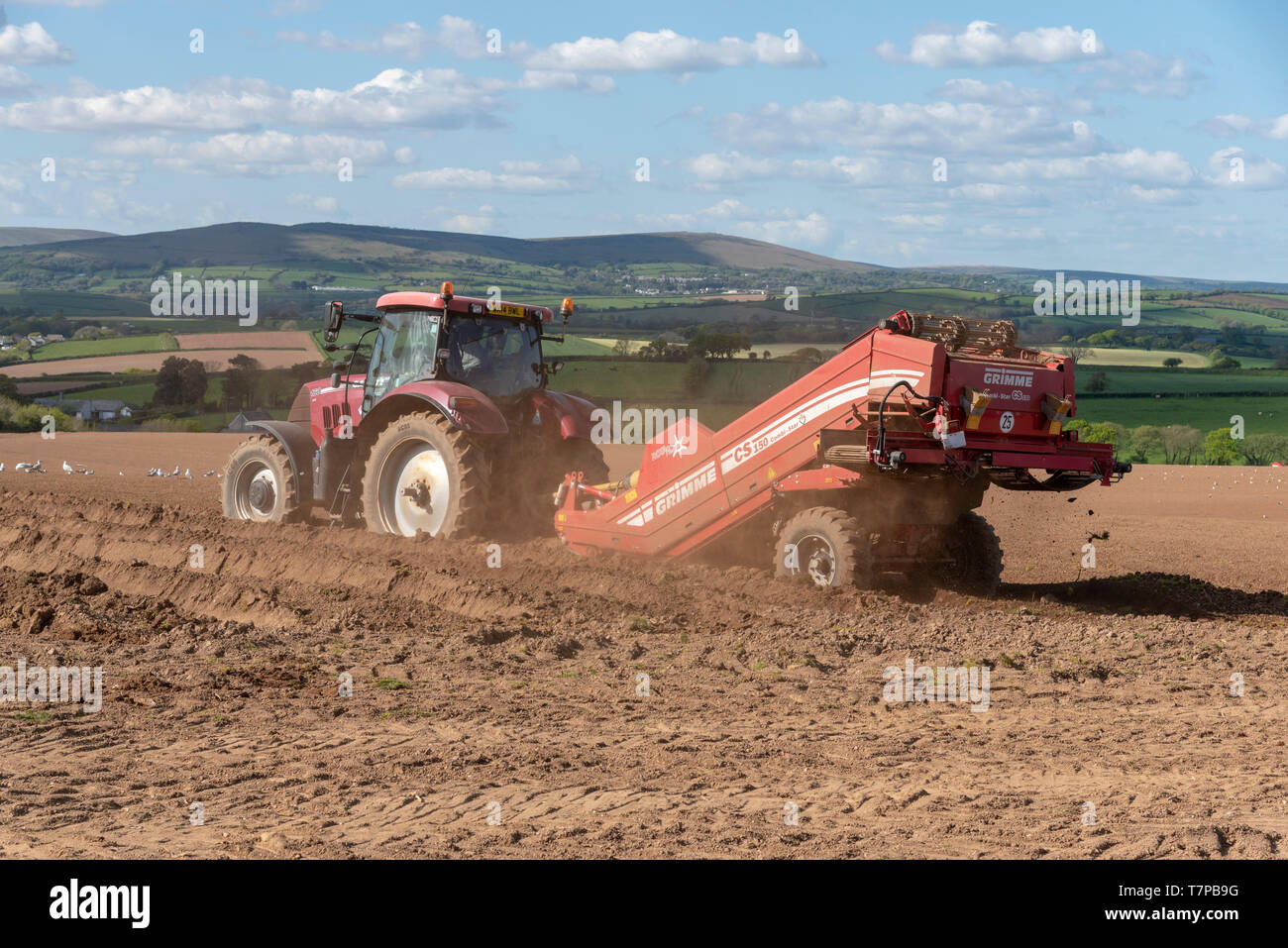 Modbury, South Devon, England, UK. May 2019. Destoner machine behind a ...