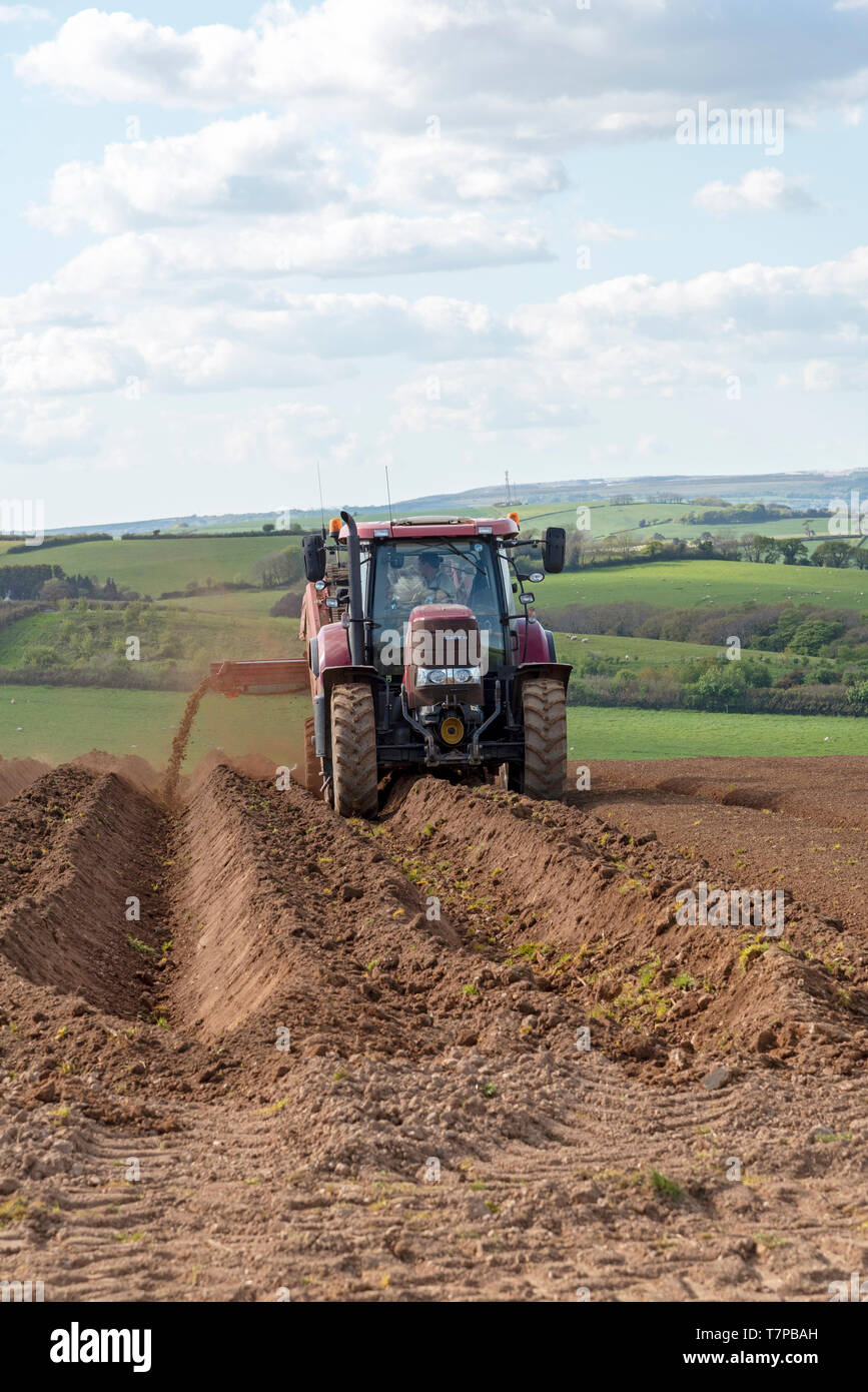 Modbury, South Devon, England, UK. May 2019. Destoner machine behind a ...