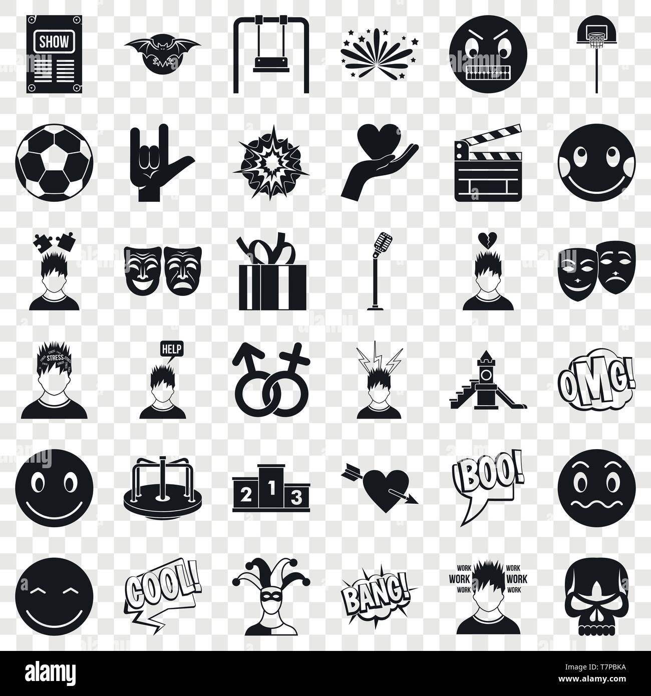 Face emotion icons set, simple style Stock Vector Image & Art - Alamy