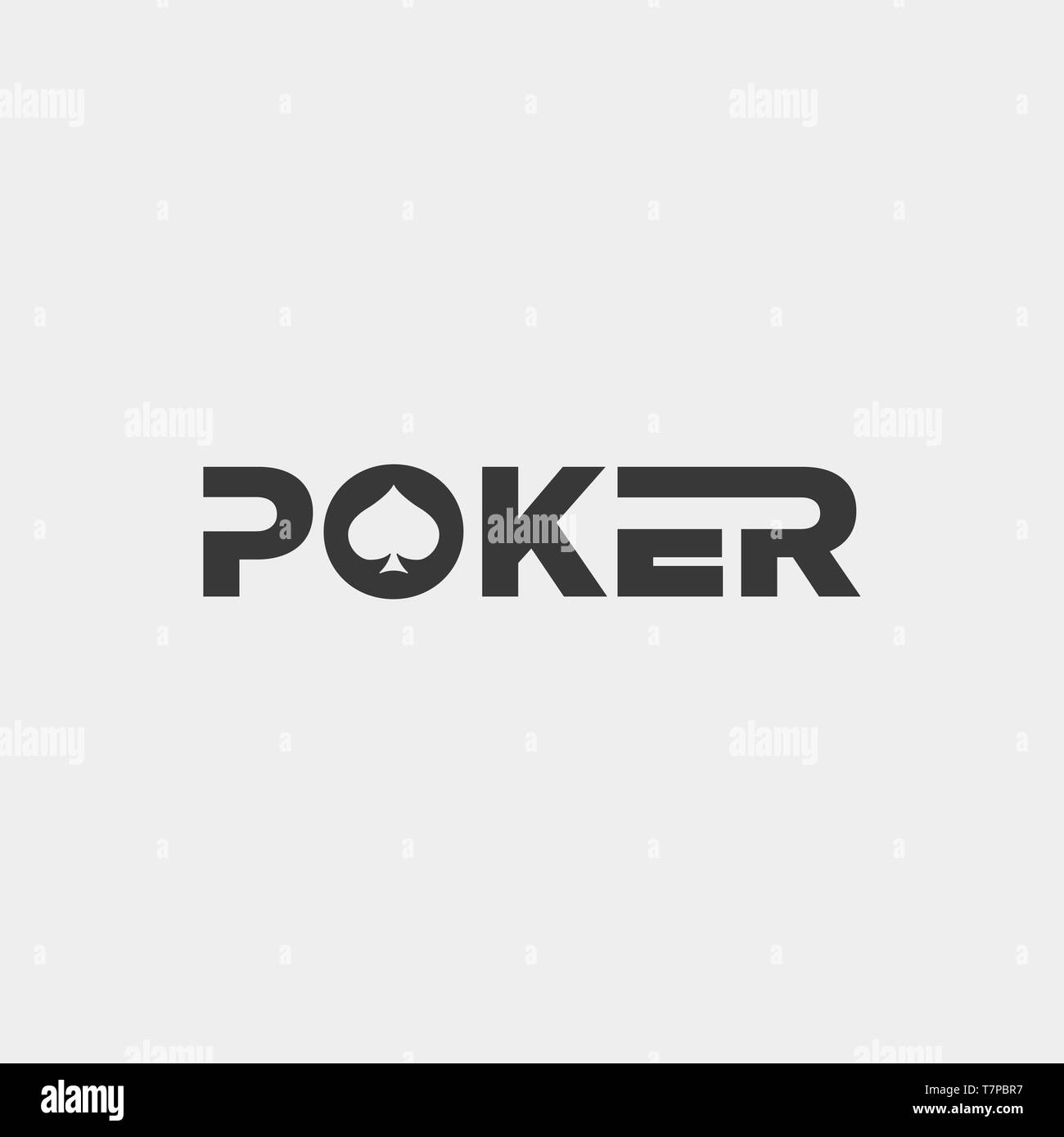 poker logo design template typography vector illustration icon element ...