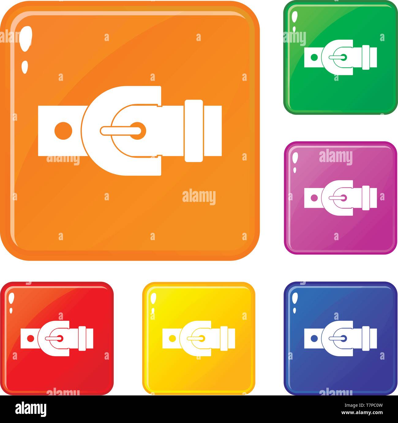 Buckle icons set vector color Stock Vector Image & Art - Alamy