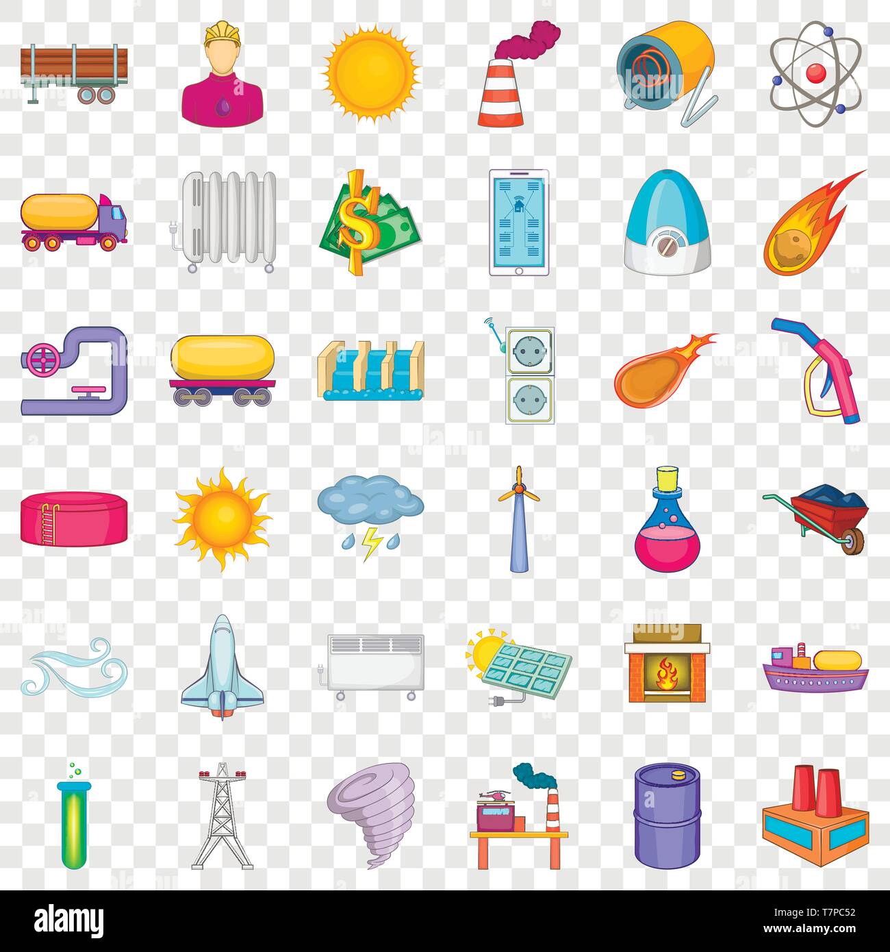 Atomic energy icons set, cartoon style Stock Vector Image & Art - Alamy