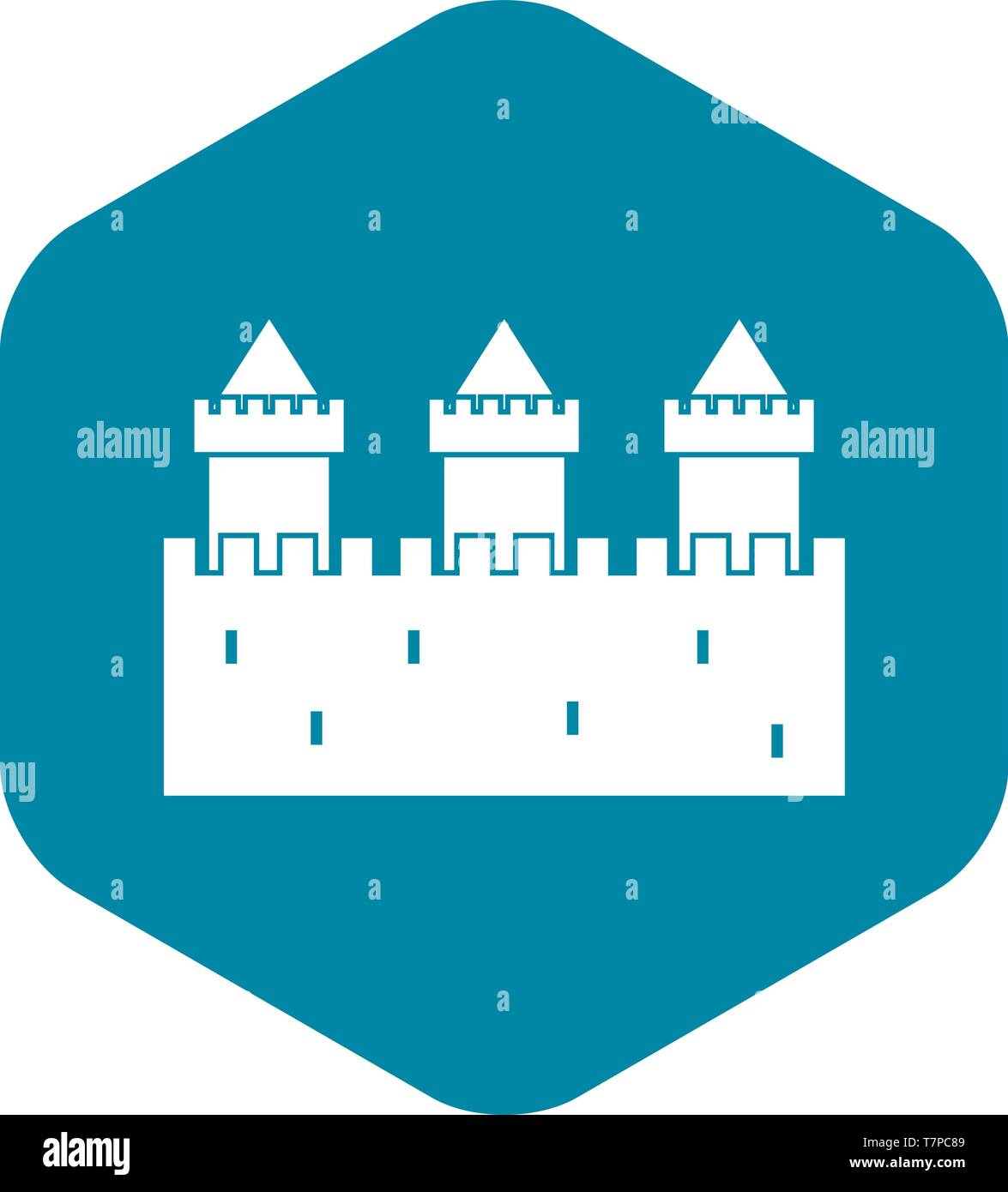 Medieval wall and towers icon, simple style Stock Vector Image & Art ...