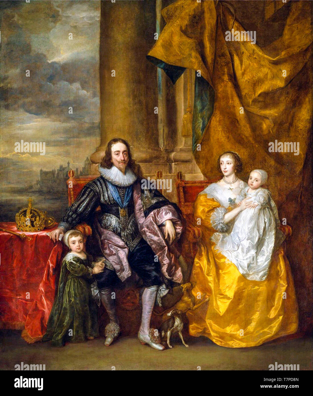 Anthony van Dyck, Charles I of England and wife Henrietta Maria with ...