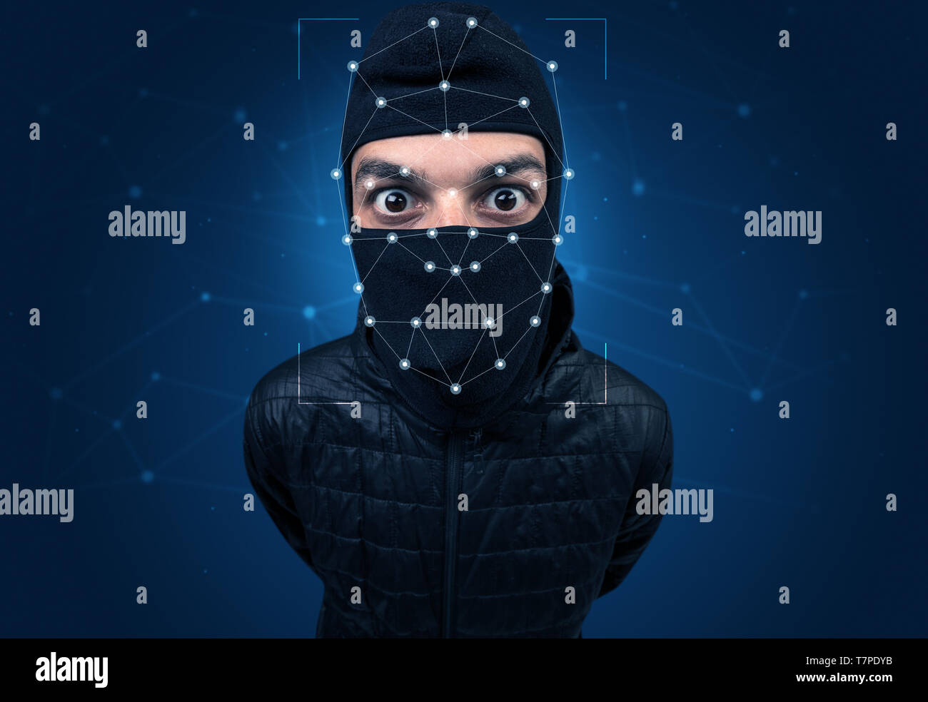 Recognition of a face by layering a mesh. Biometric verification and ...