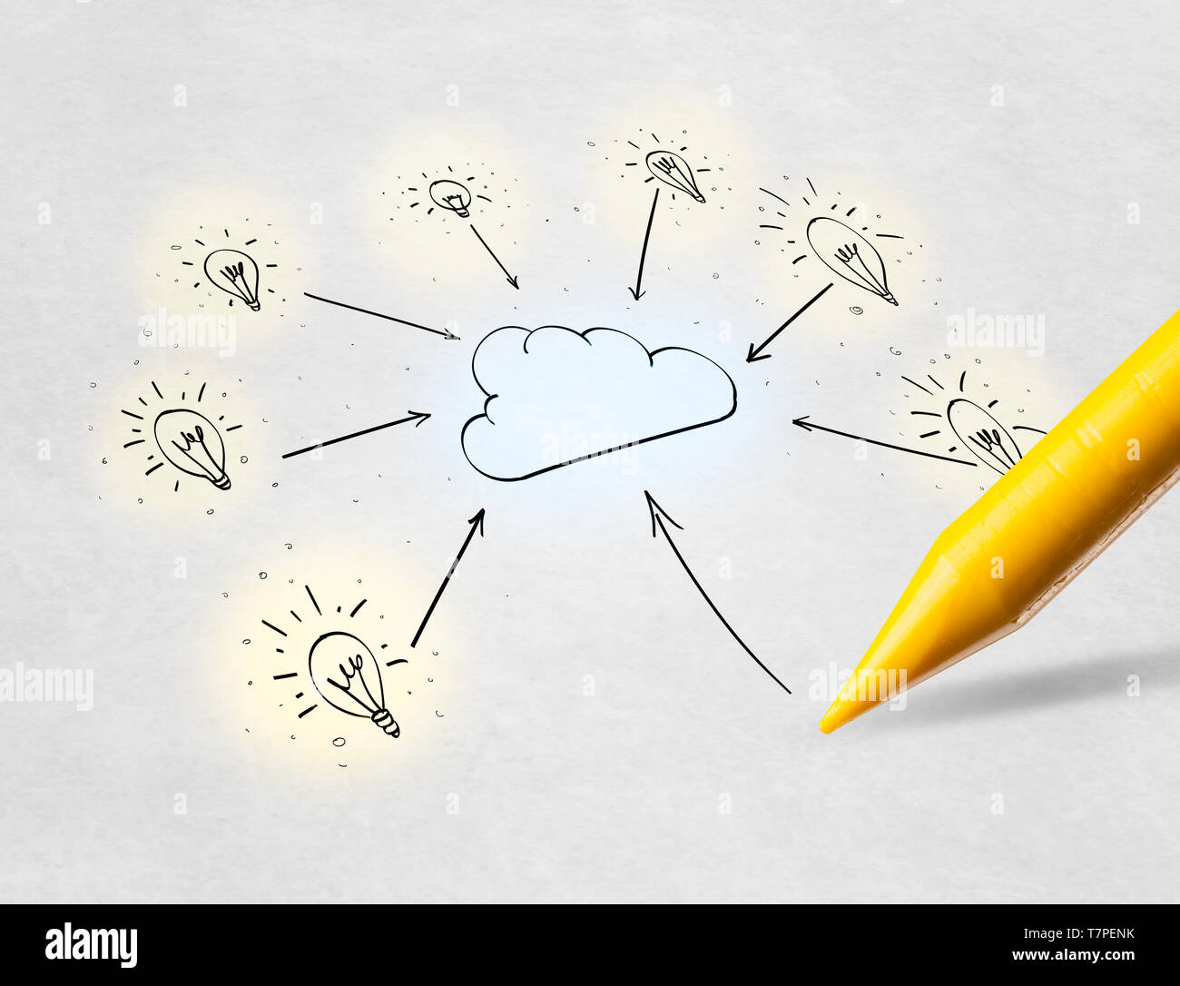 Pencil drawing online task management concept Stock Photo - Alamy