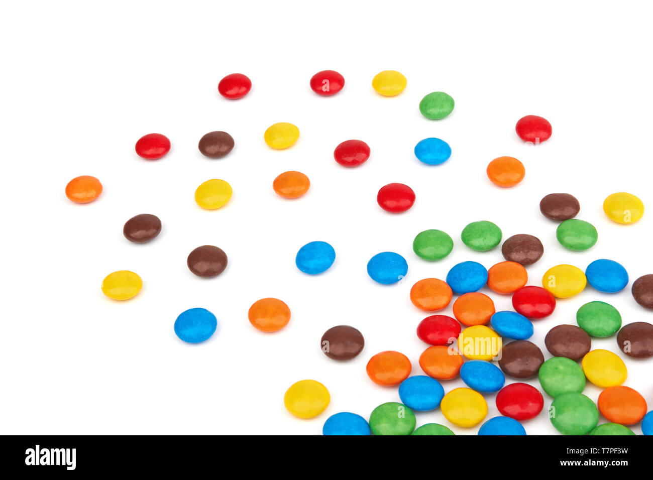 colorful chocolate buttons isolated on a white background Stock Photo ...