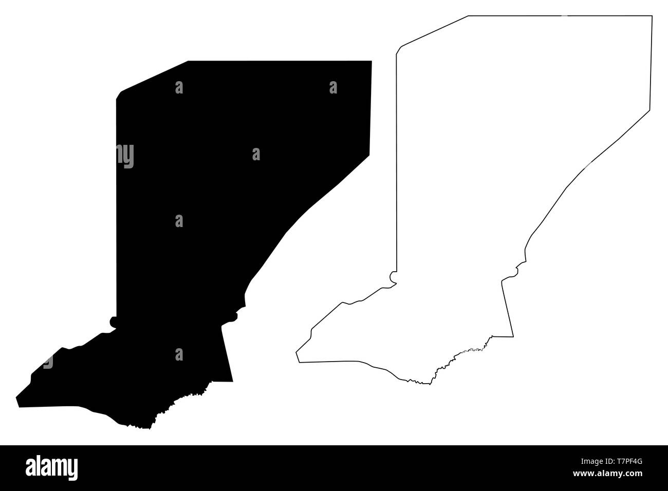Diffa Region (Regions of Niger, Republic of the Niger) map vector illustration, scribble sketch ...