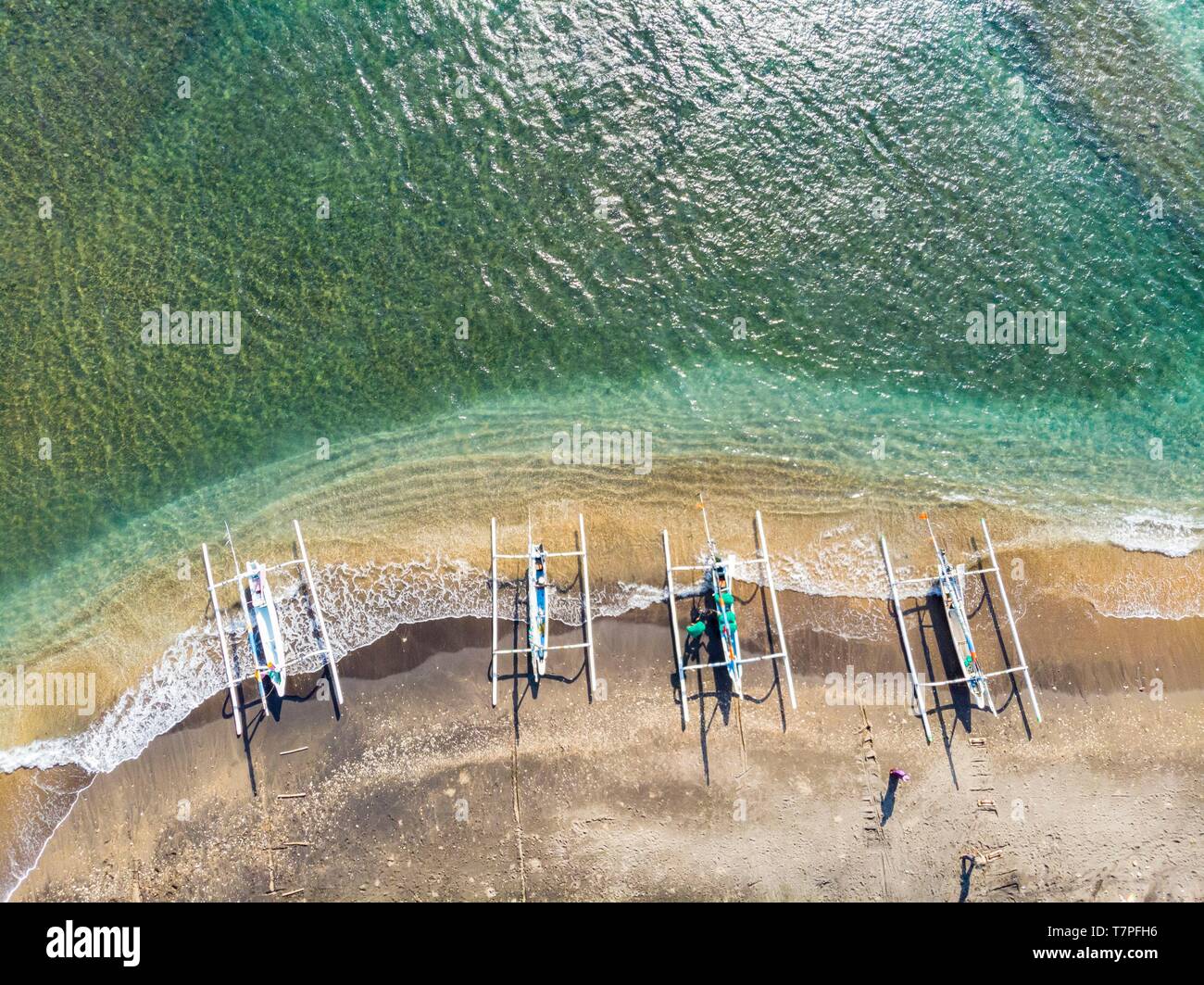 Indonesia, East Bali, Amlapura, Amed Coast, Selang Beach or White Sand ...