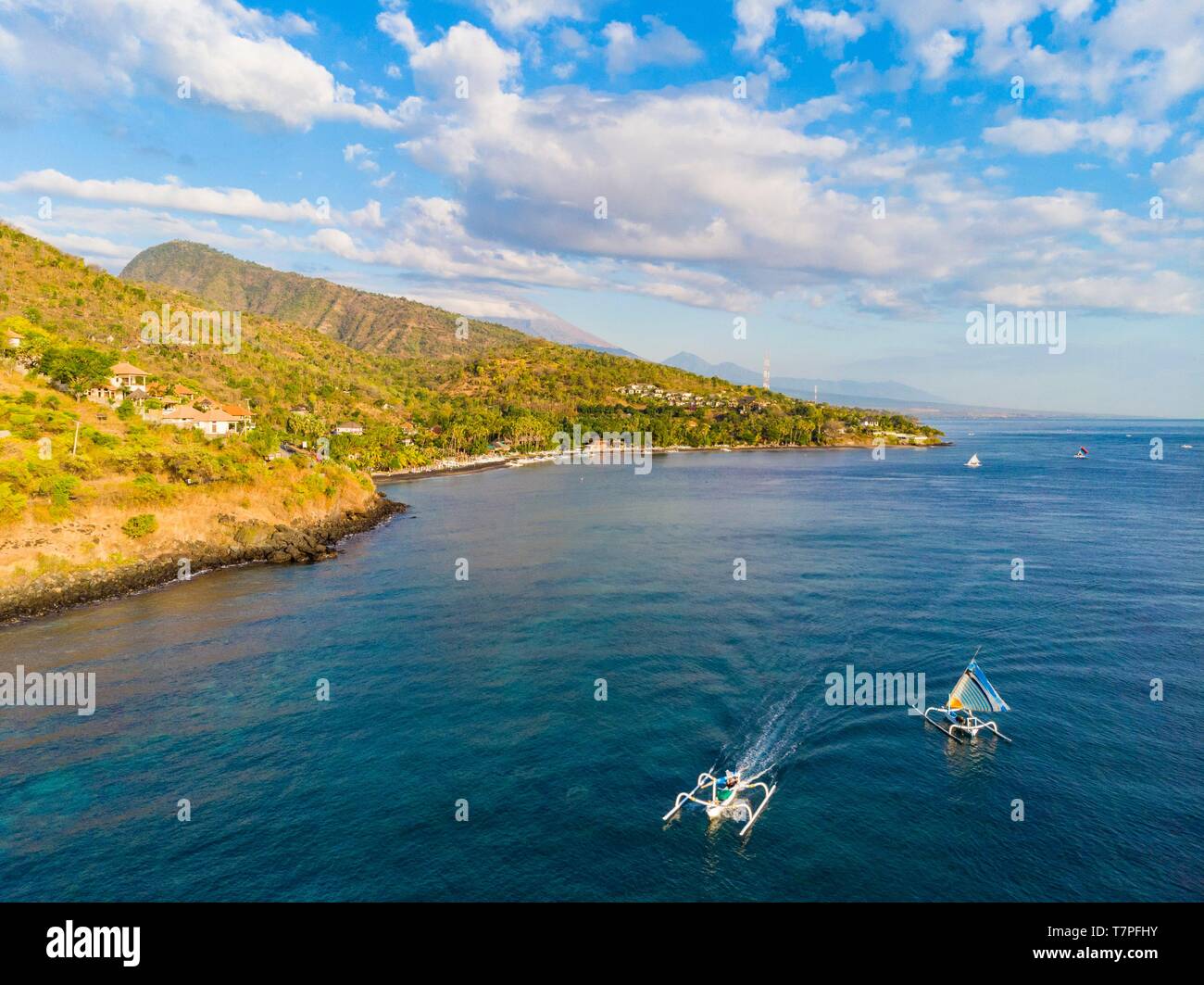 Indonesia, East Bali, Amlapura, Amed Coast, Selang Beach or White Sand ...