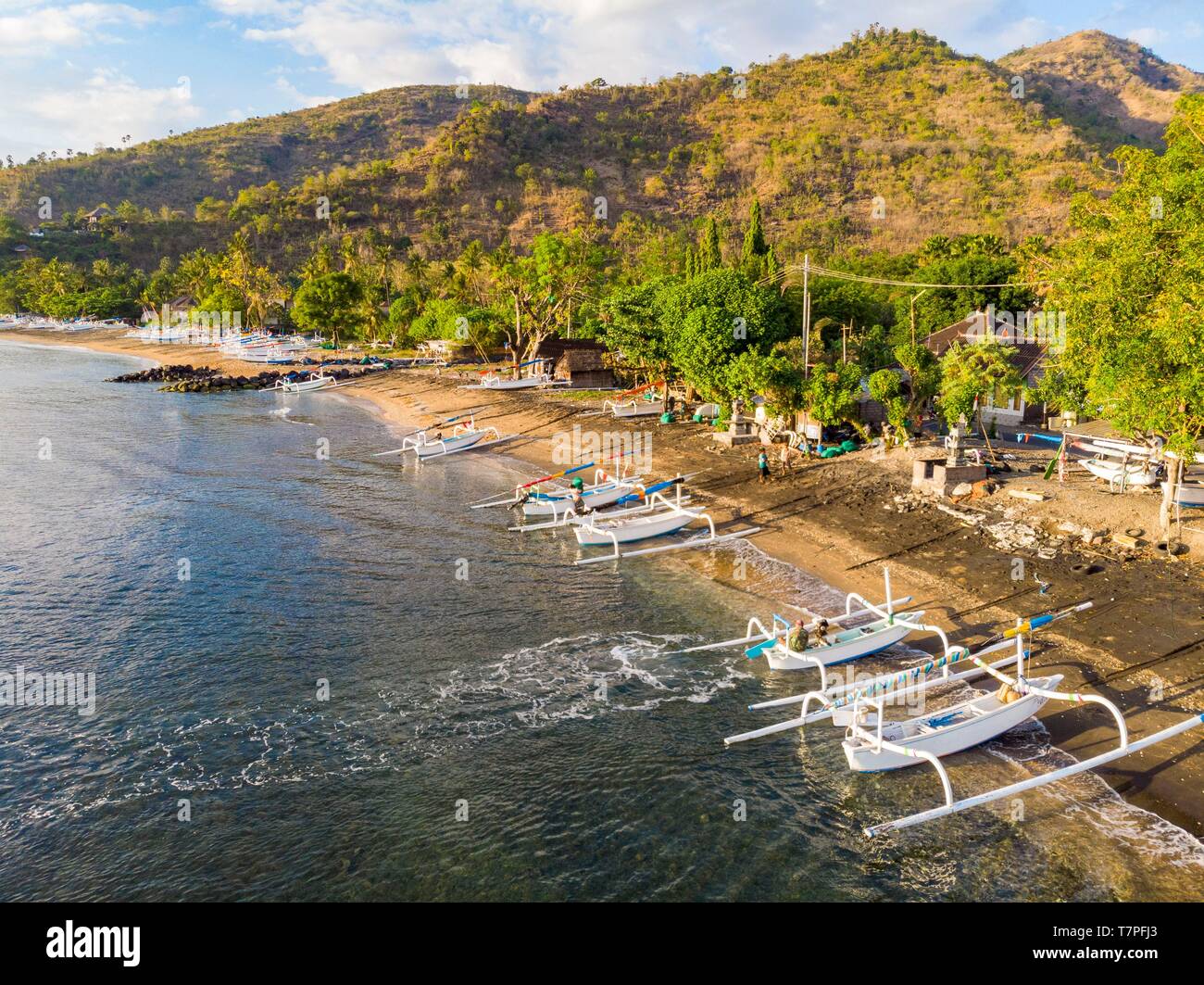 Indonesia, East Bali, Amlapura, Amed Coast, Selang Beach or White Sand ...