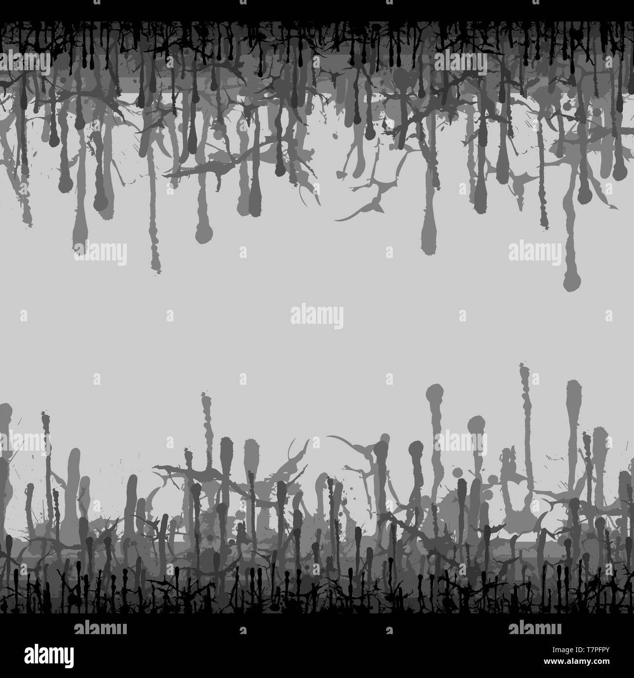 Black grunge ink splashes top and bottom background Stock Vector Image ...