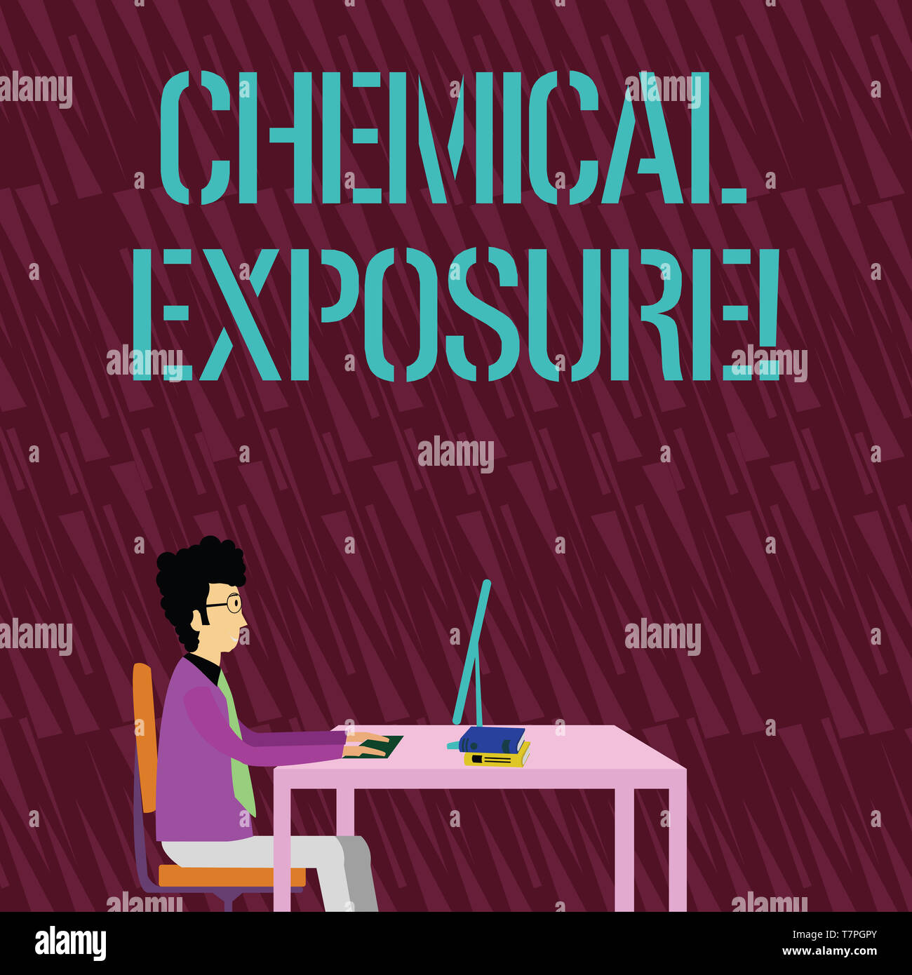 Text sign showing Chemical Exposure. Business photo text Touching ...