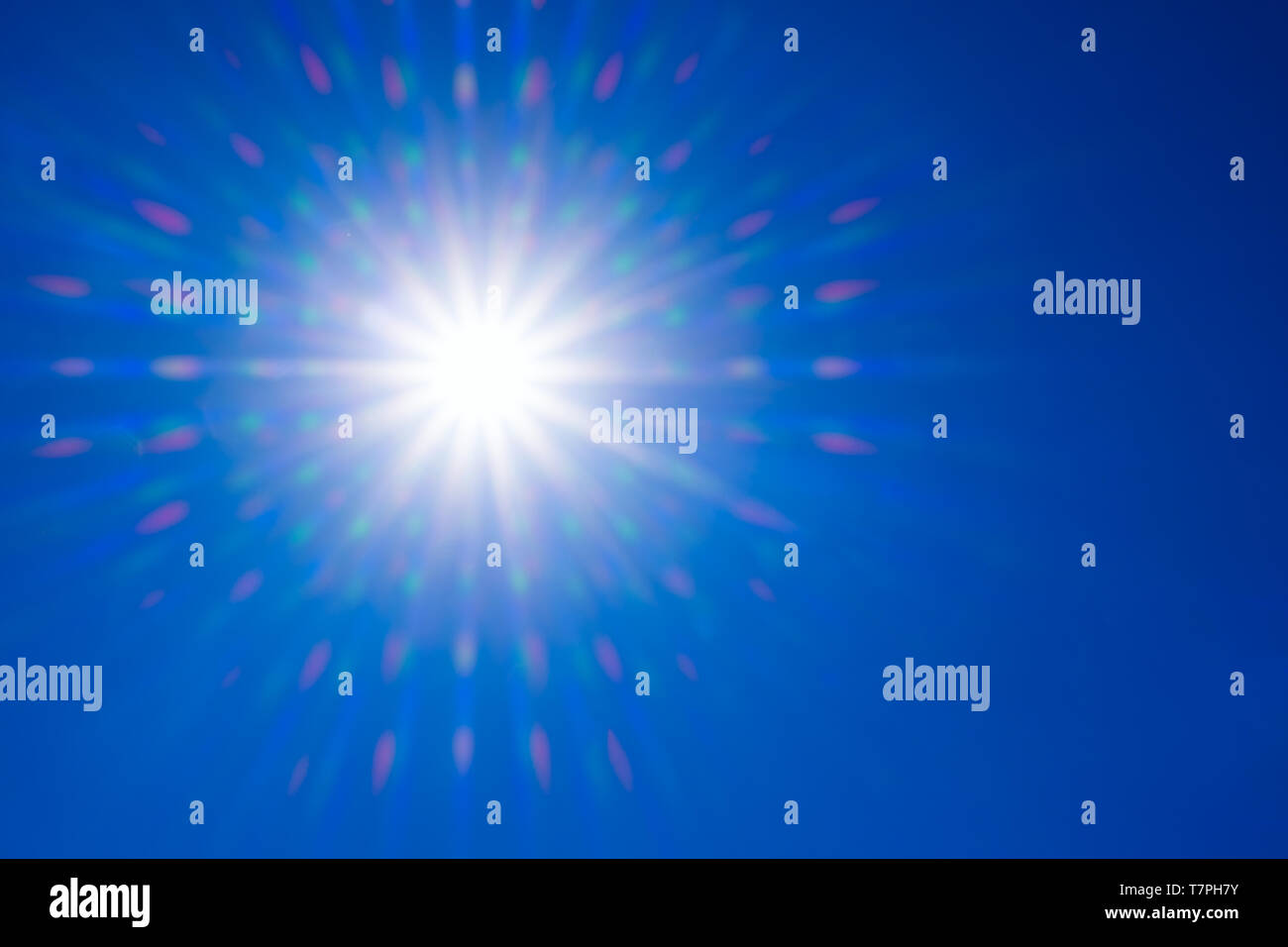 Nature Sun light radiation of lens fare with spectrum for background ...