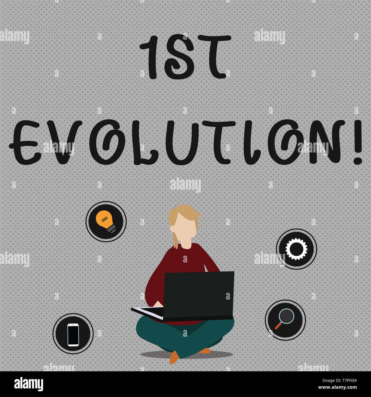 Conceptual hand writing showing 1St Evolution. Concept meaning Change ...