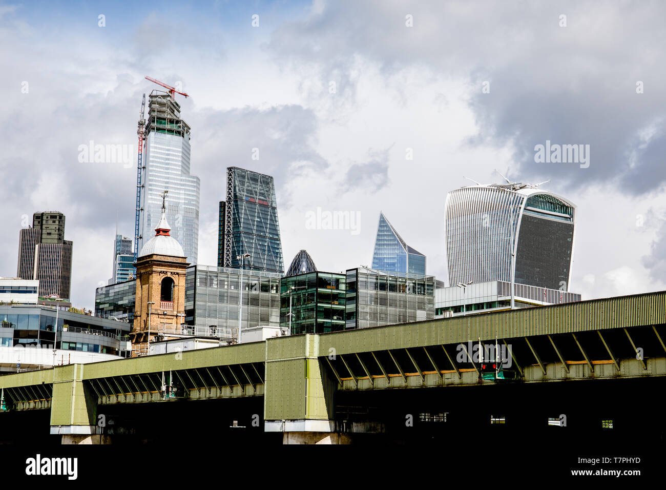 Skyscrapers in London. City view of high-rise buildings Stock Photo - Alamy