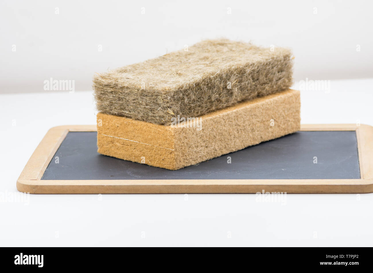 natural fibers wall insulating materials on a chalkboard - hemp fiber ...