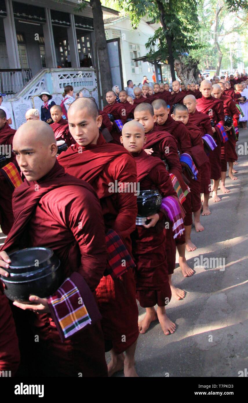Novice monks procession hi-res stock photography and images - Alamy