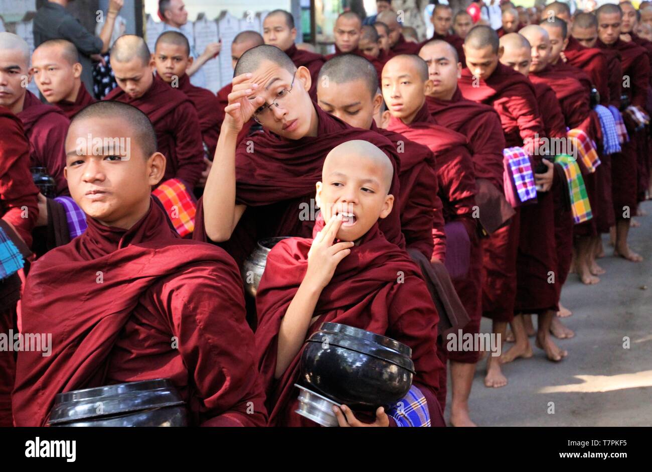 Novice monks procession hi-res stock photography and images - Alamy