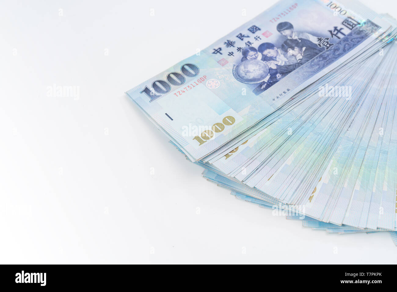 1000 New Taiwan Dollars isolated on white background Stock Photo - Alamy