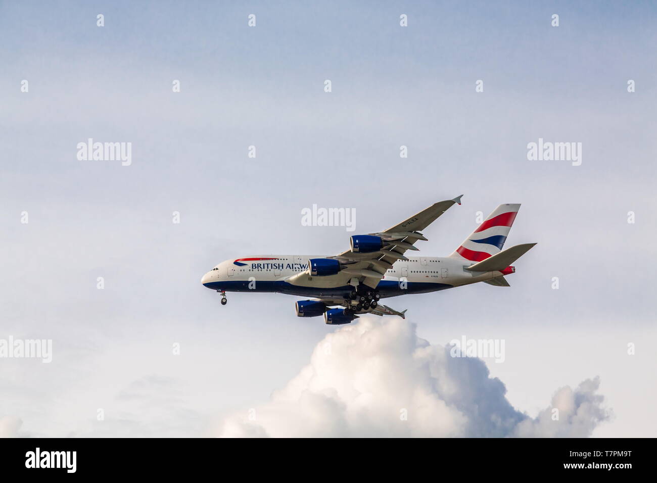 JUNEAU, ALASKA- May 22, 2016: British Airways BA is the flag carrier ...