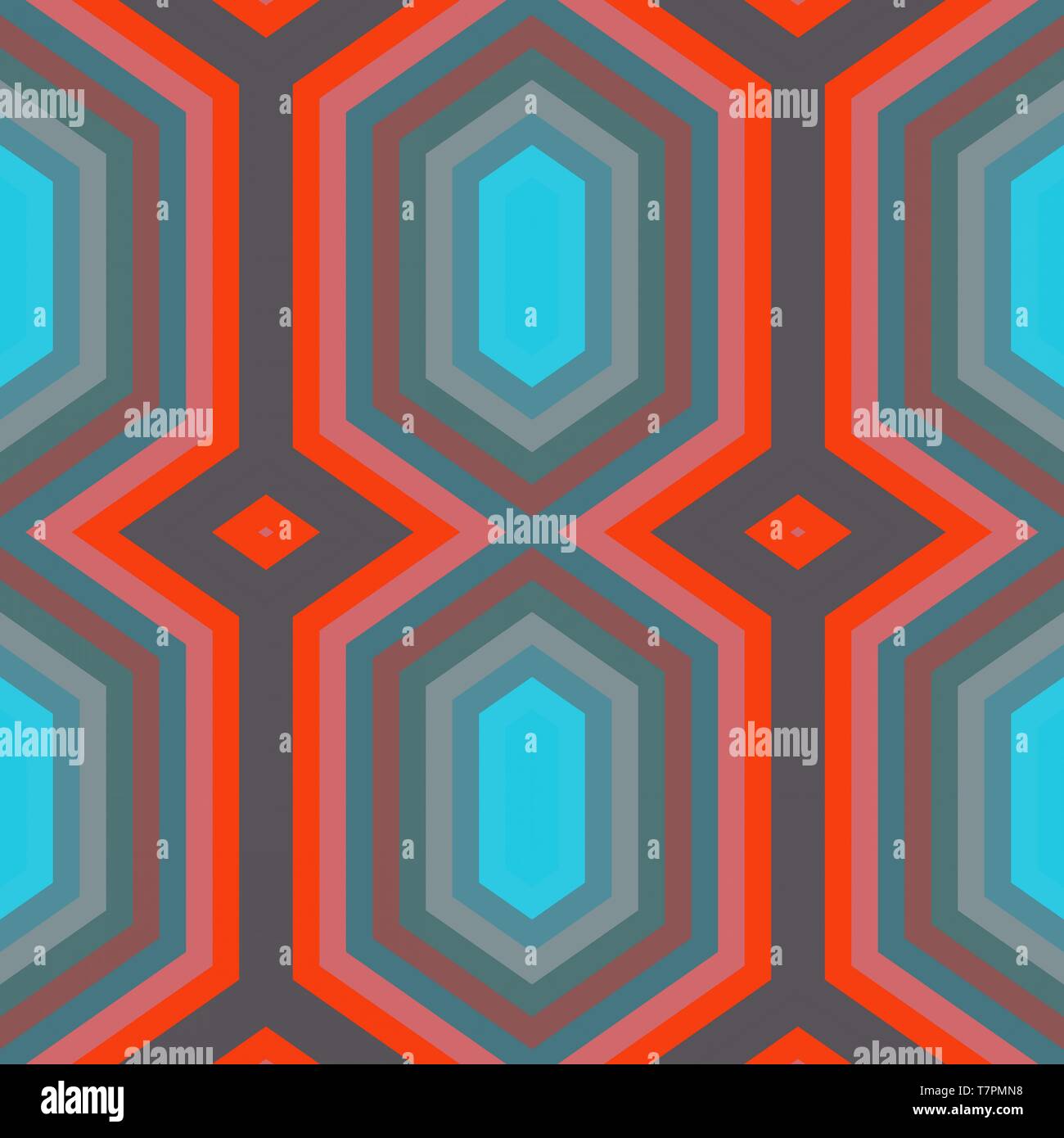 simple modern seamless geometric hexagon style. dim gray, tomato and ...