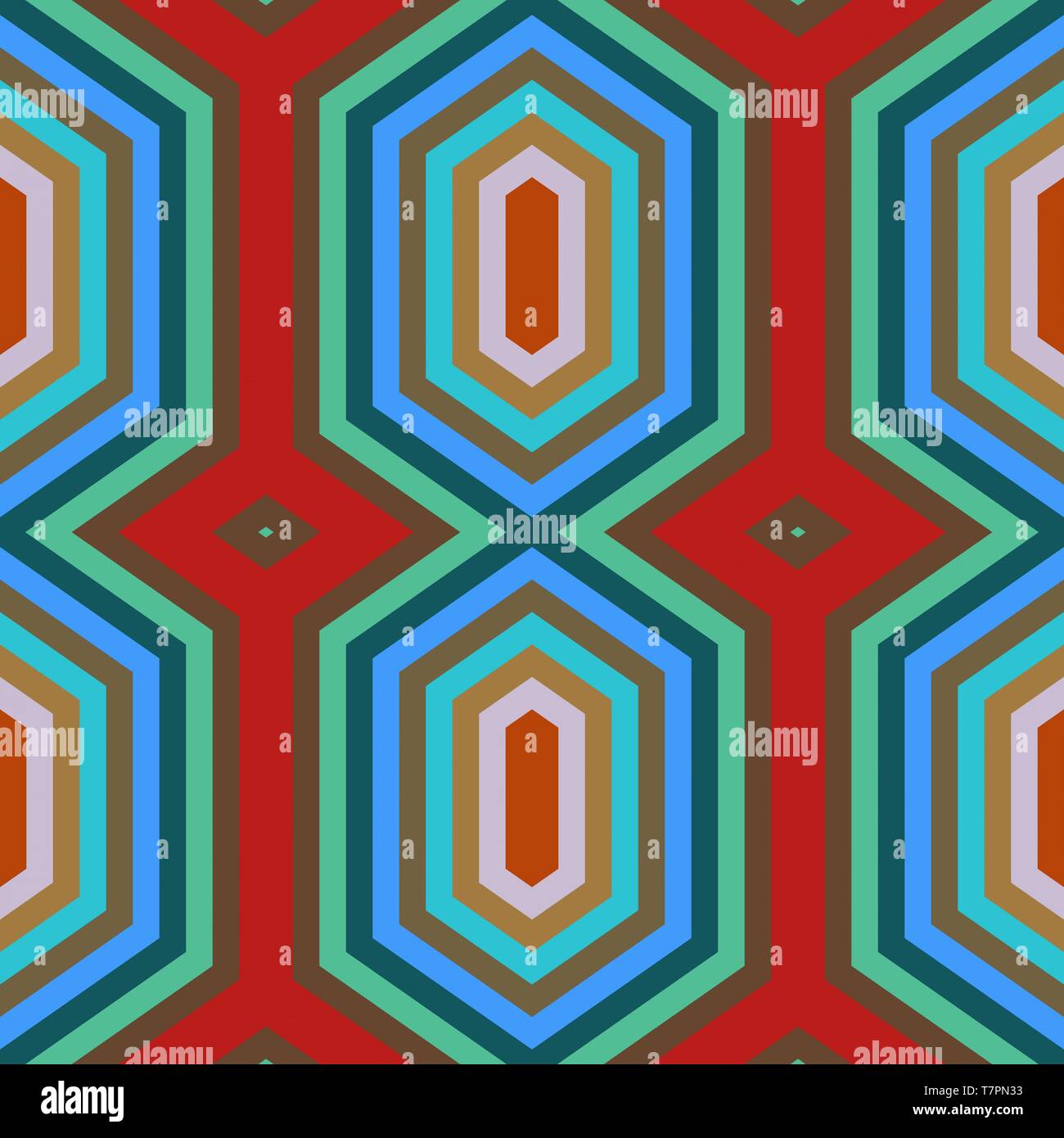 simple modern seamless geometric hexagon style. brown, dodger blue and ...