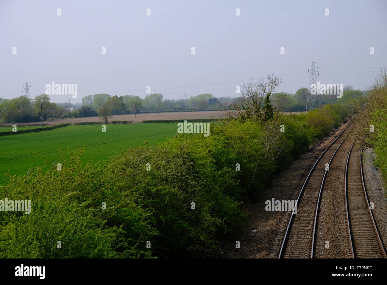 Train tracks in Derbyshire Stock Photo - Alamy