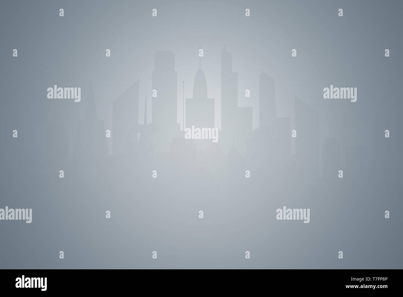 illustration of Gray Modern City Skyline Stock Photo - Alamy