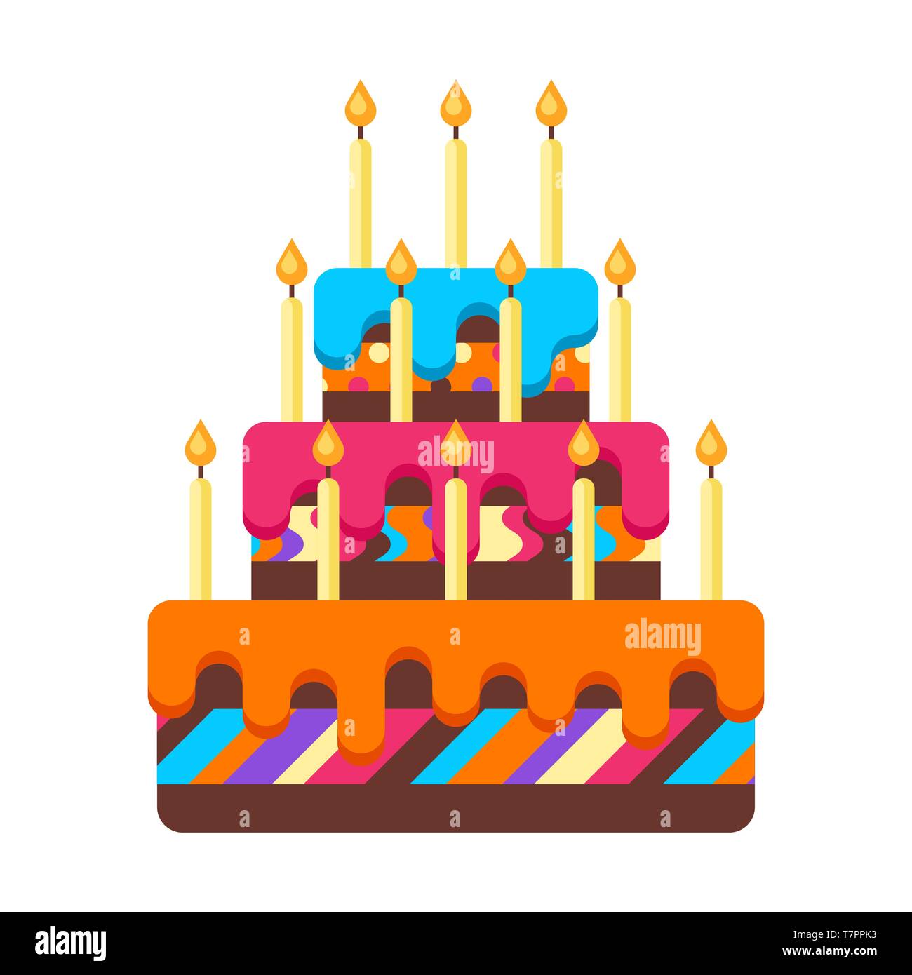 Chocolate polka dot birthday cake Stock Vector Images - Alamy